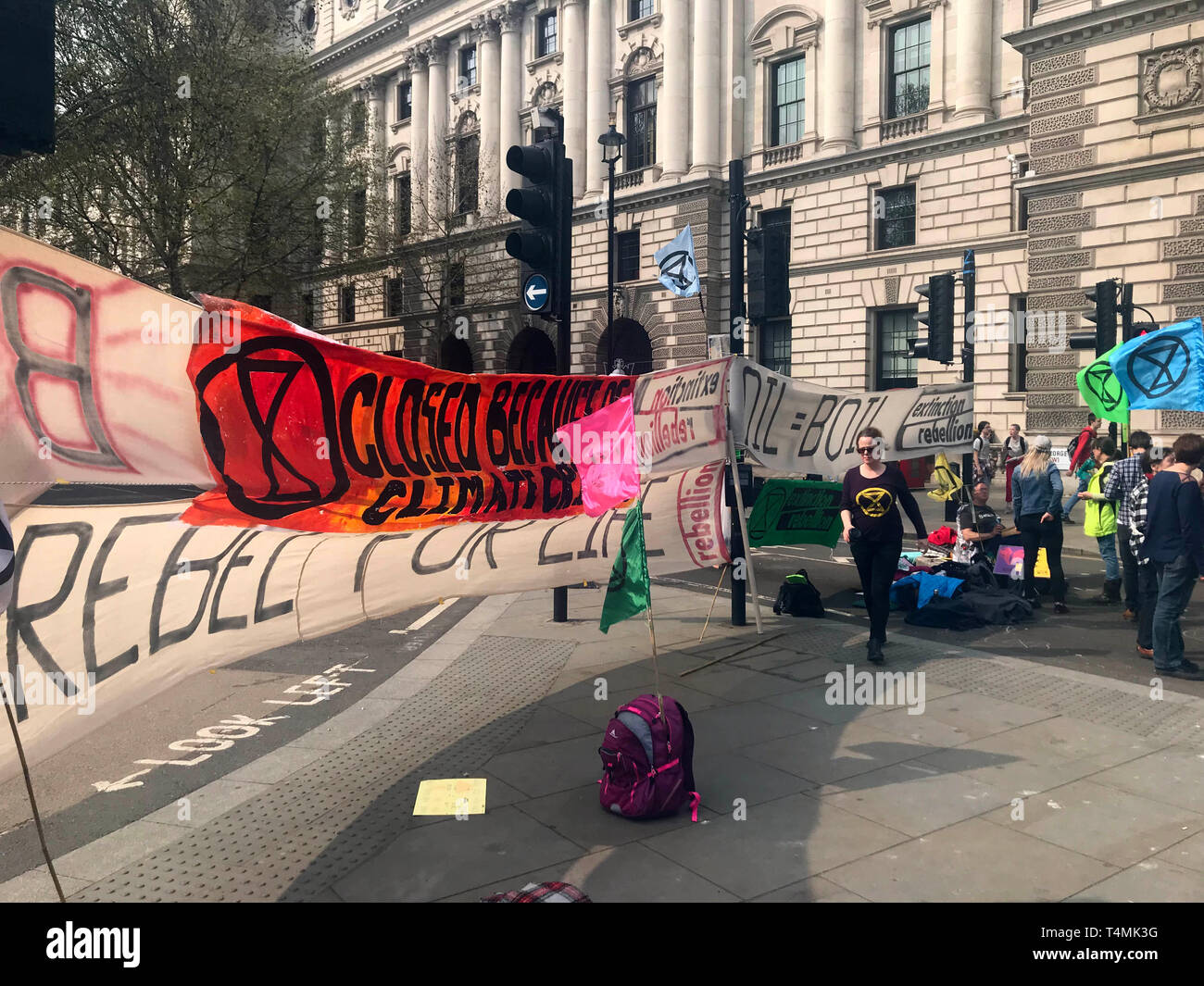 Extinction Rebellion demonstrators in Parliament Square, London, as the ...