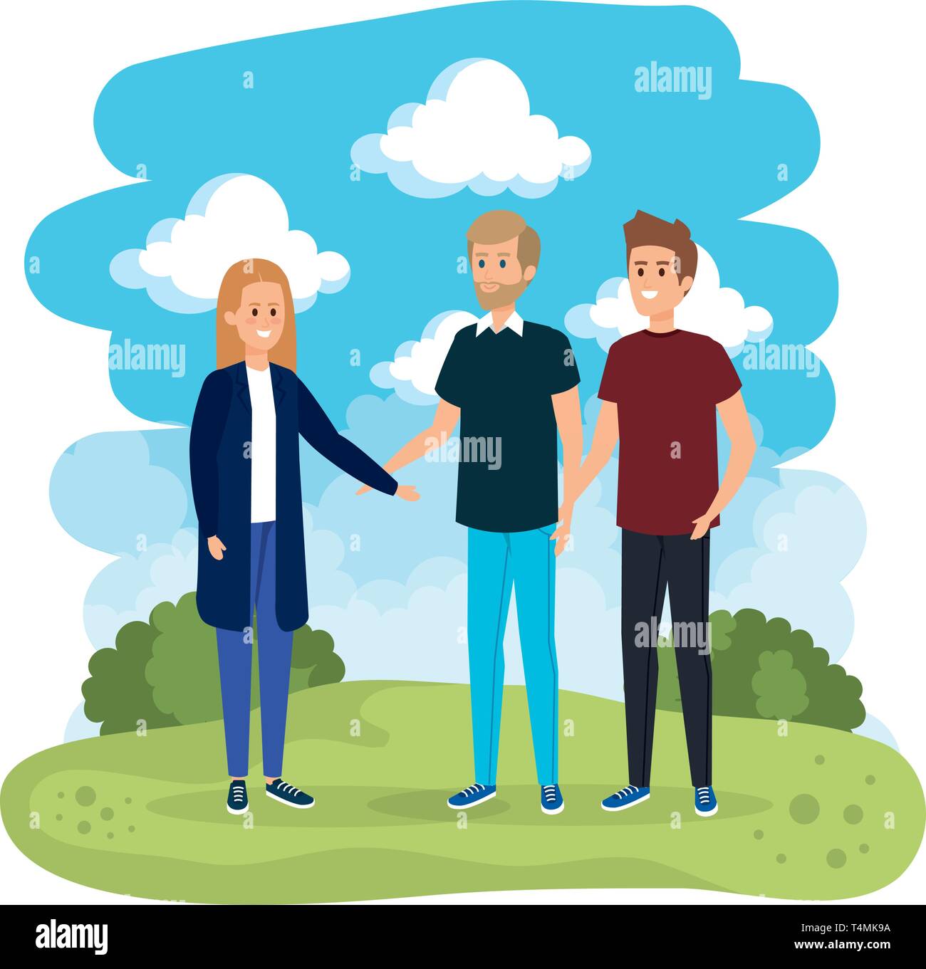 group of people in the landscape Stock Vector Image & Art - Alamy