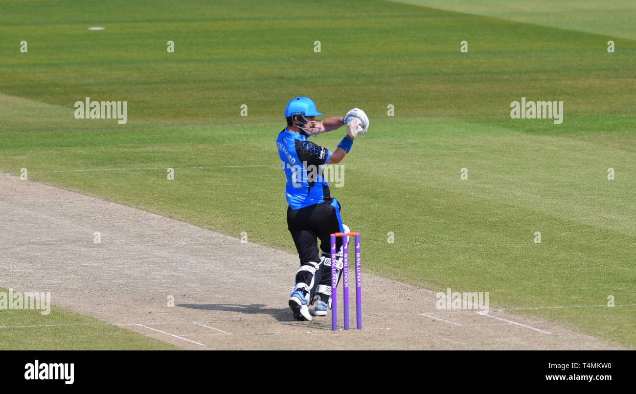 Hamish Rutherford on his way to scoring 108 for Worcestershire Rapids ...