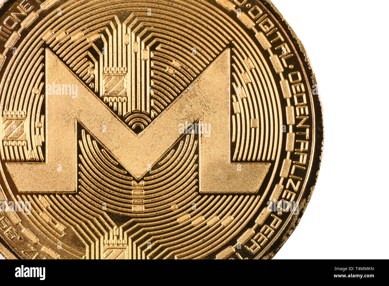 Golden monero isolated on white background. High resolution photo. Full ...