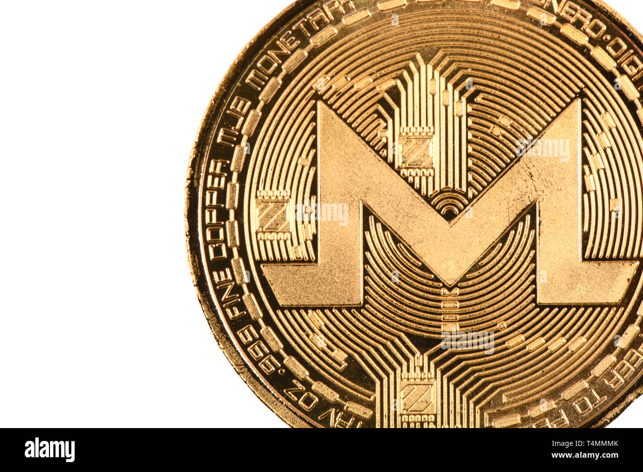 Golden monero isolated on white background. High resolution photo. Full ...