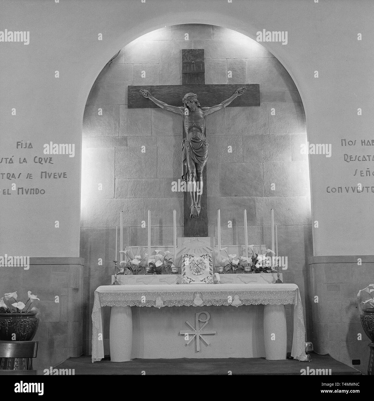 A living crucifix, carved crucifix on the high altar, probably a copy ...
