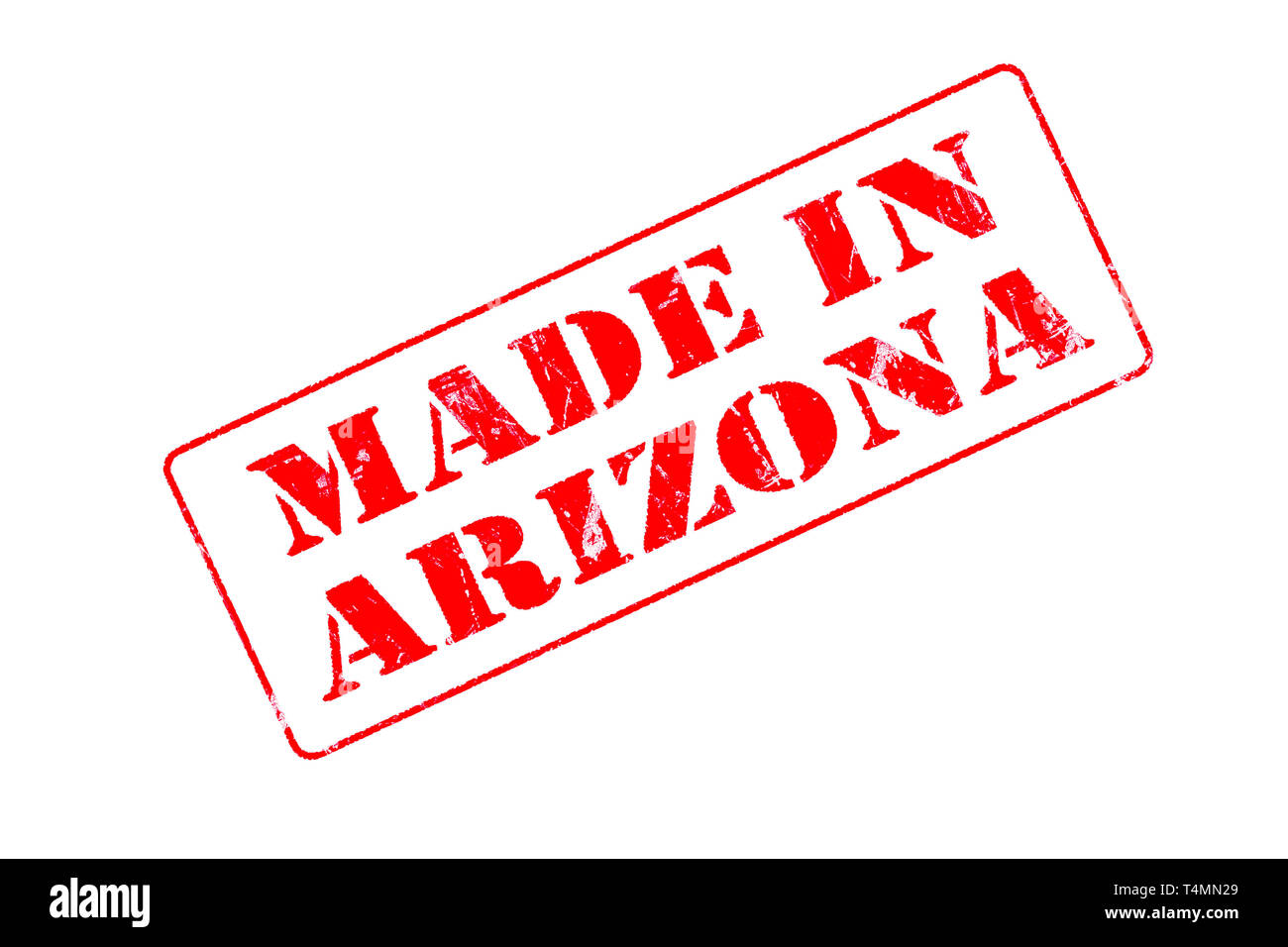Rubber stamp concept showing a red stamp reading Made in Arizona Stock ...