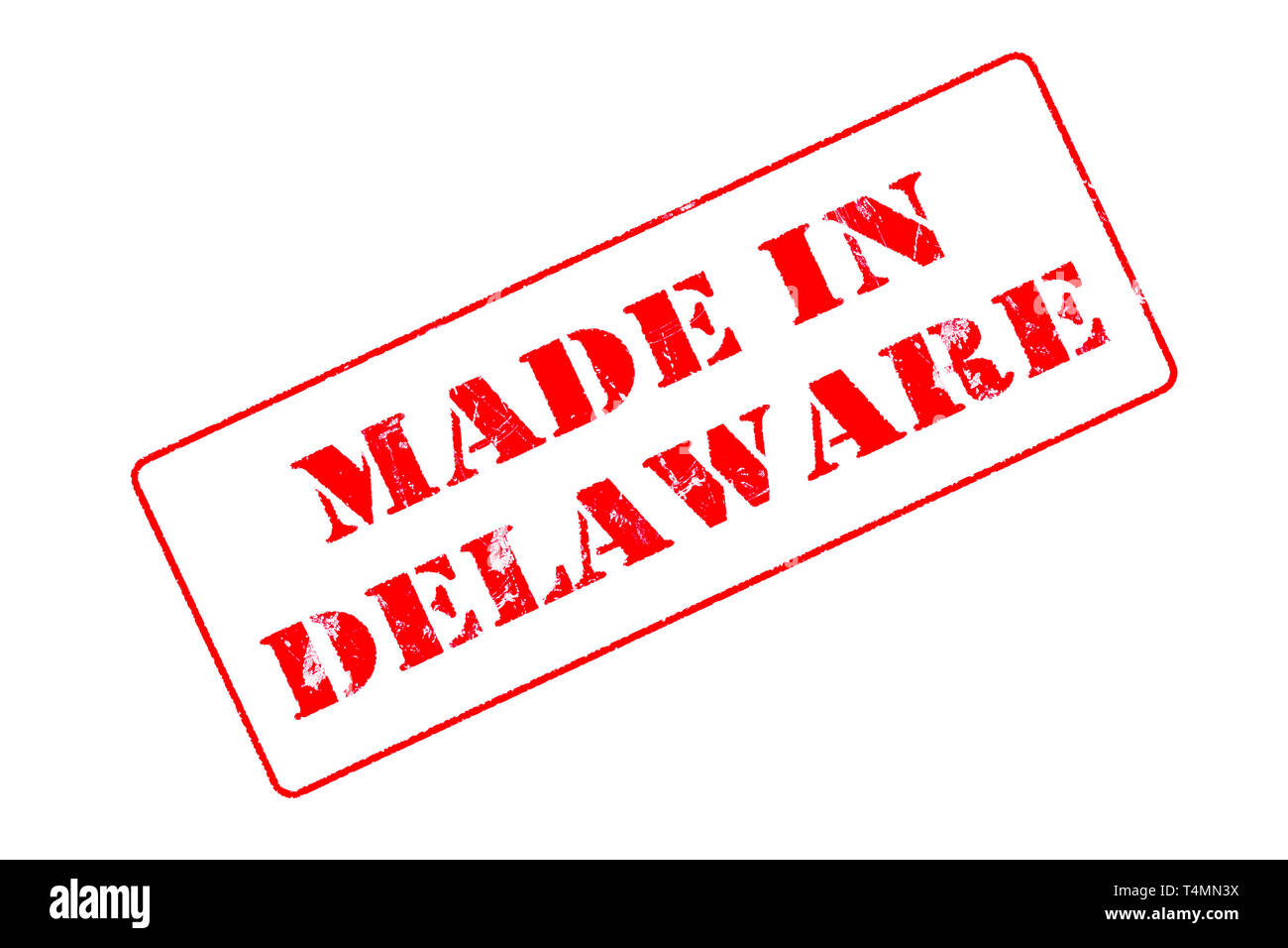 Rubber stamp concept showing a red stamp reading Made in Delaware Stock ...
