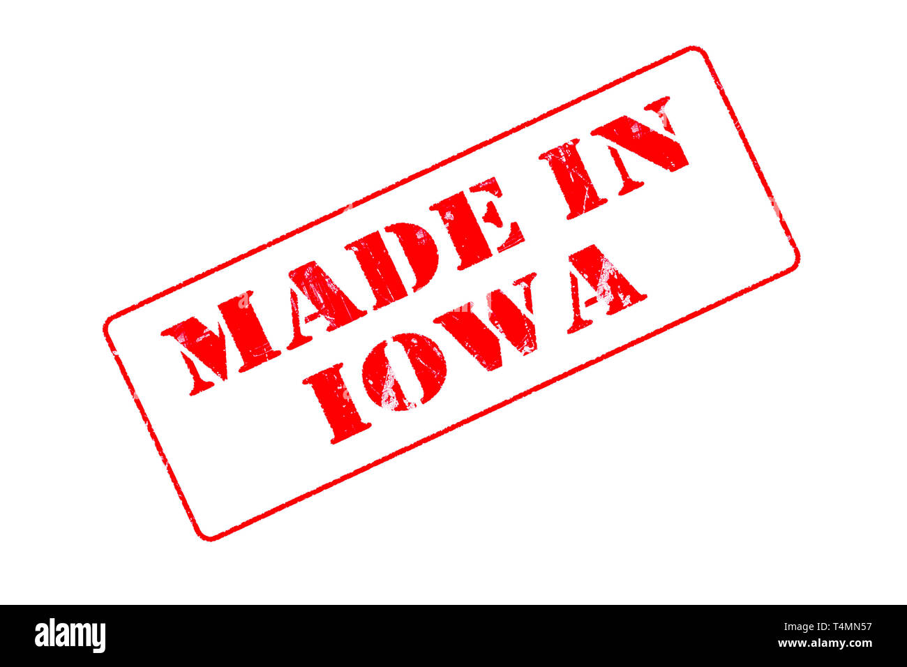 Rubber stamp concept showing a red stamp reading Made in Iowa Stock ...