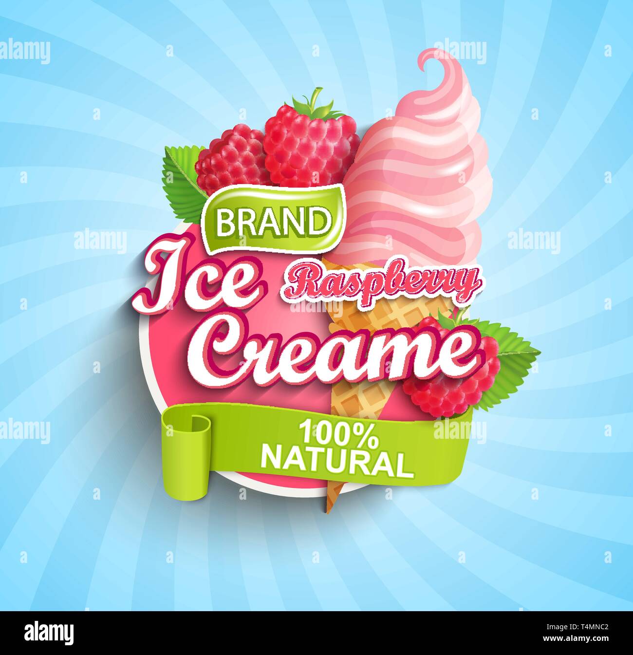 Raspberry Ice cream logo, label or emblem Stock Vector Image & Art - Alamy
