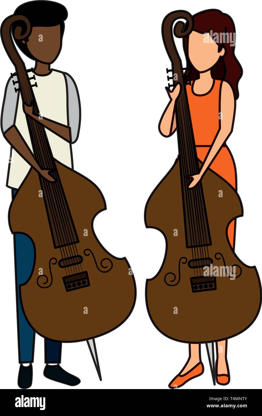 Cello players Stock Vector Images - Alamy