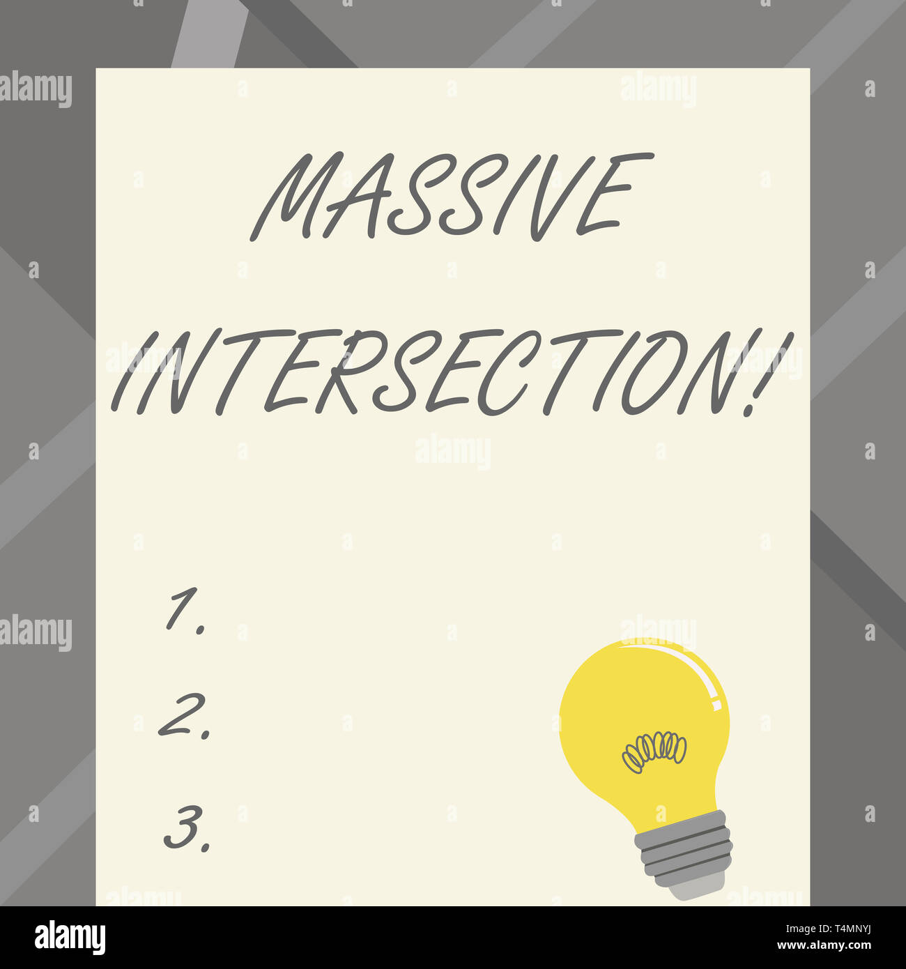 Word writing text Massive Intersection. Business photo showcasing ...