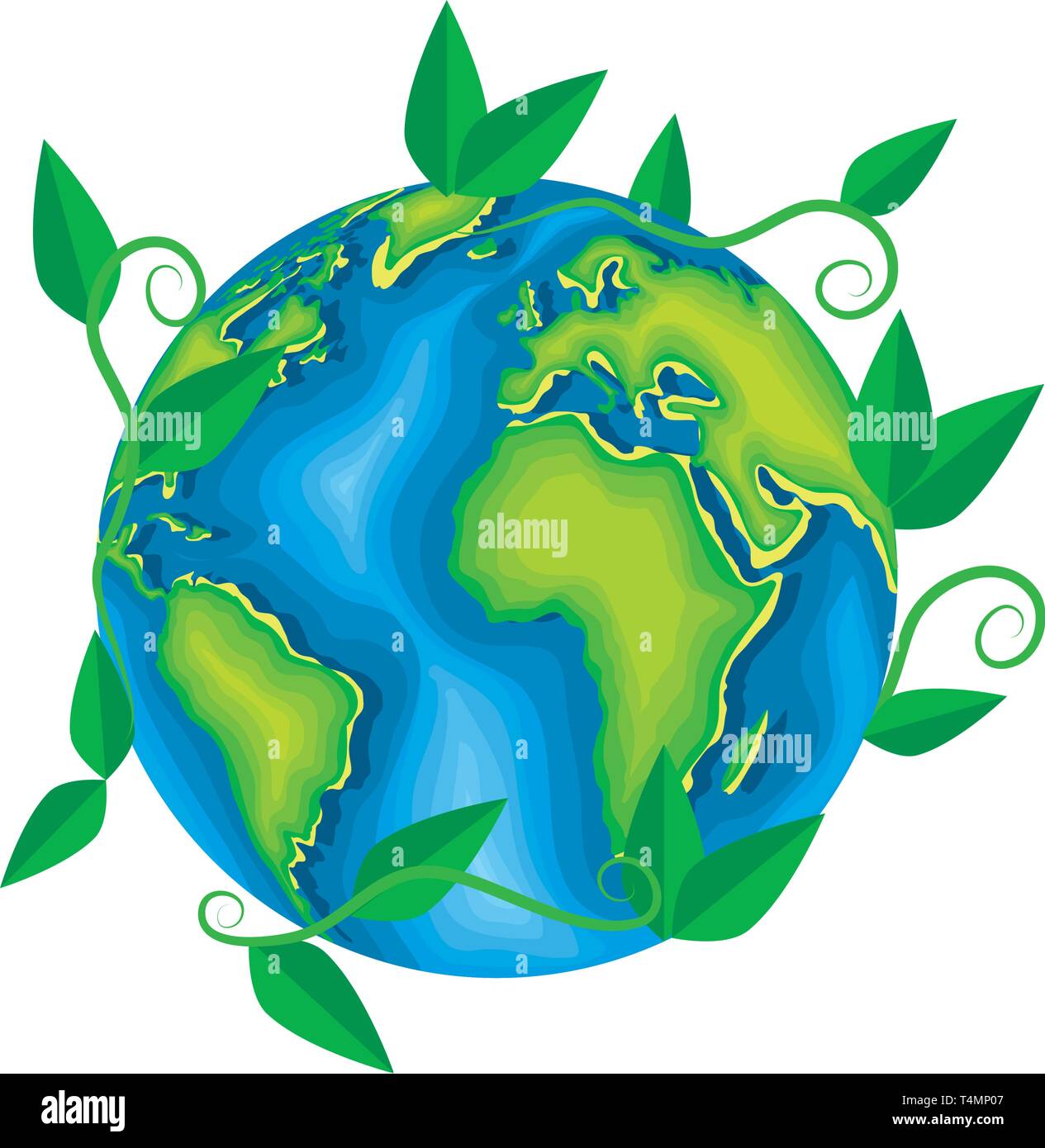 world planet earth with leafs plant Stock Vector Image & Art - Alamy