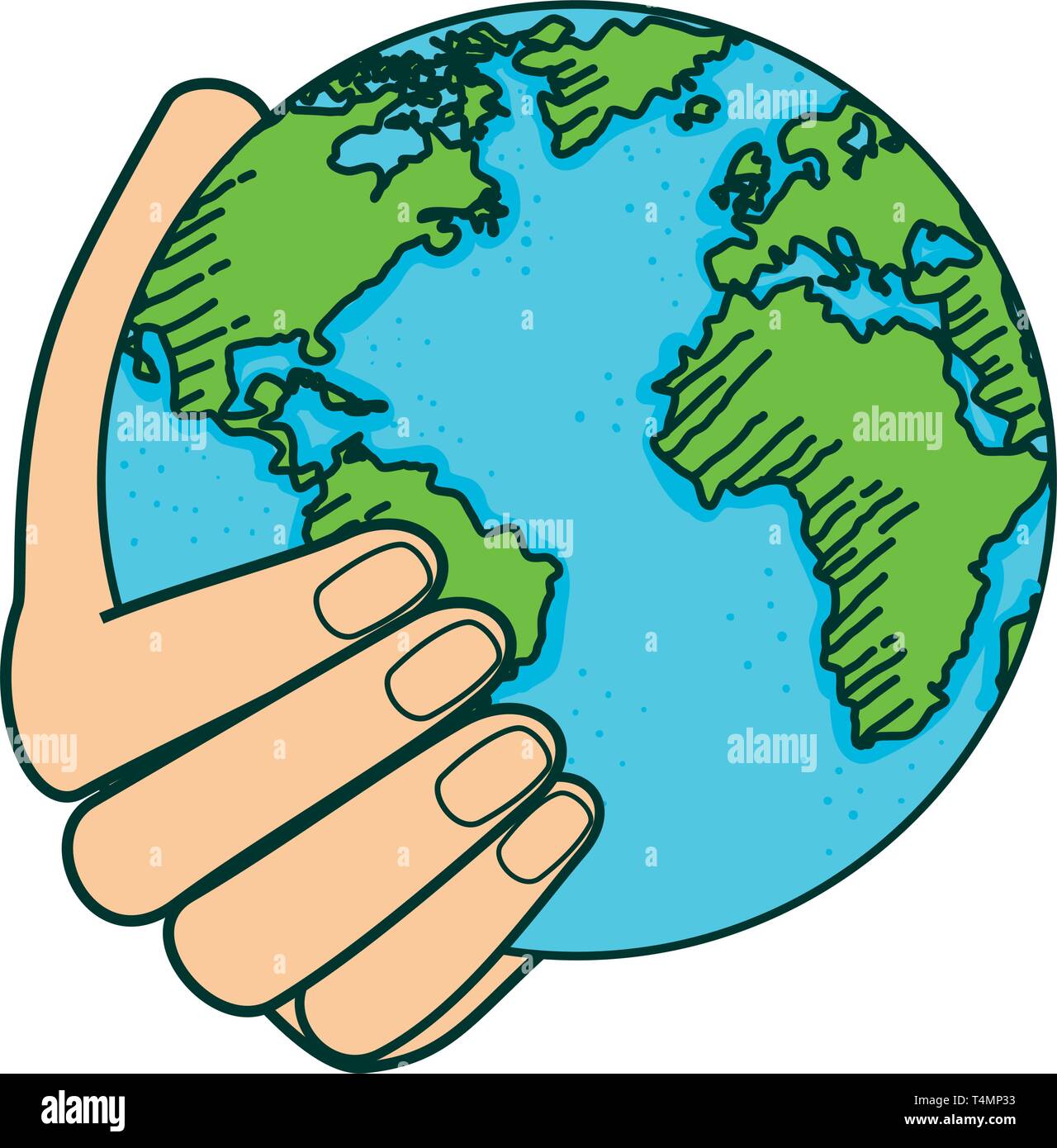 hand with world planet earth Stock Vector Image & Art - Alamy
