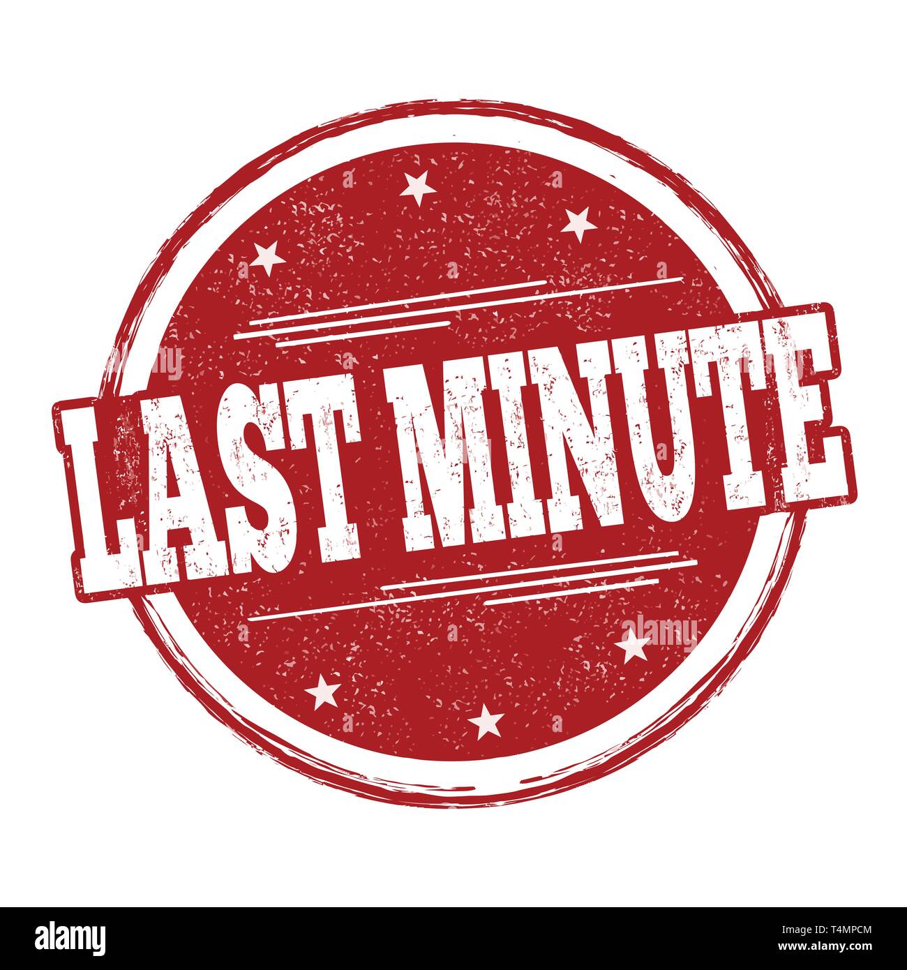 Last minute sign or stamp on white background, vector illustration ...
