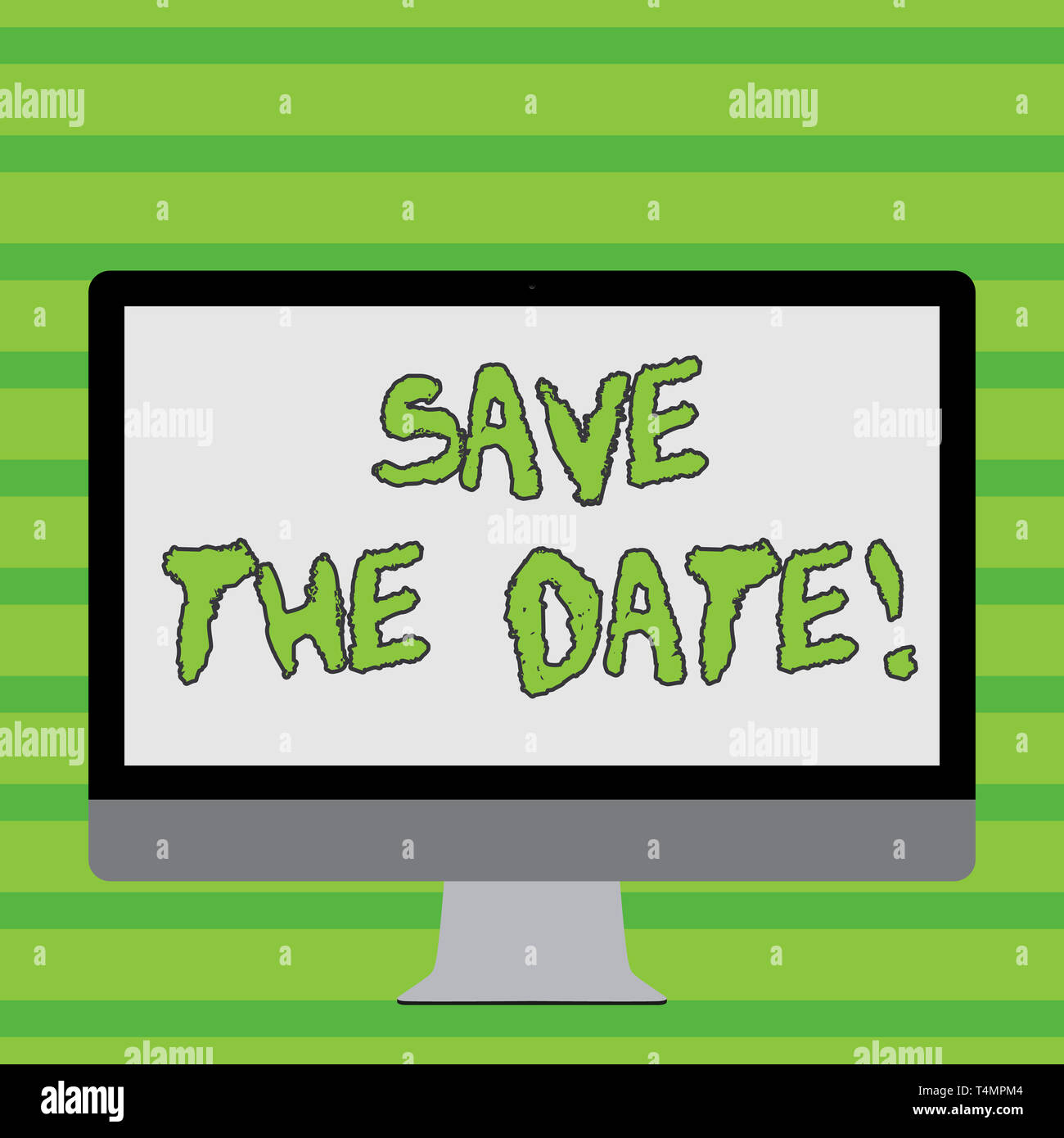 Writing note showing Save The Date.... Business concept for remember ...