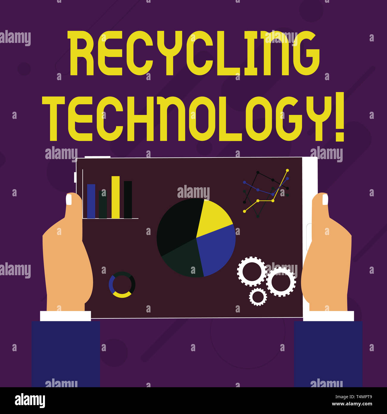 Writing note showing Recycling Technology. Business concept for the ...