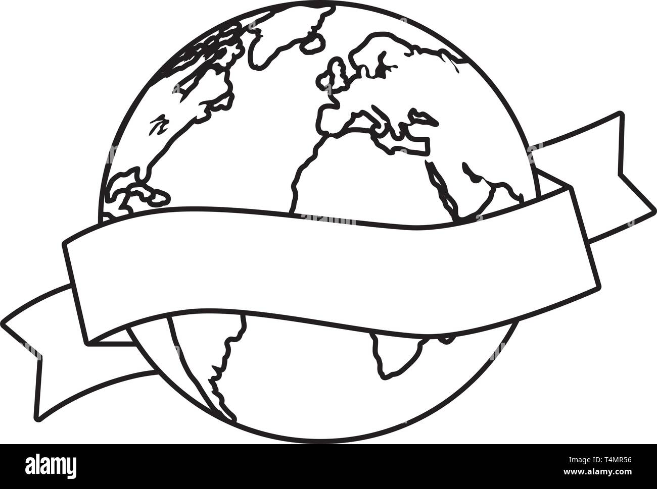 world planet earth with ribbon frame Stock Vector Image & Art - Alamy