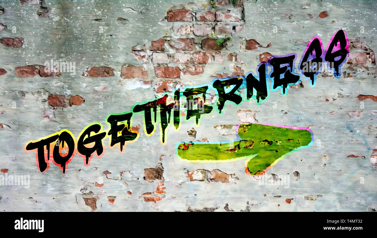 Street Graffiti to Togetherness Stock Photo - Alamy