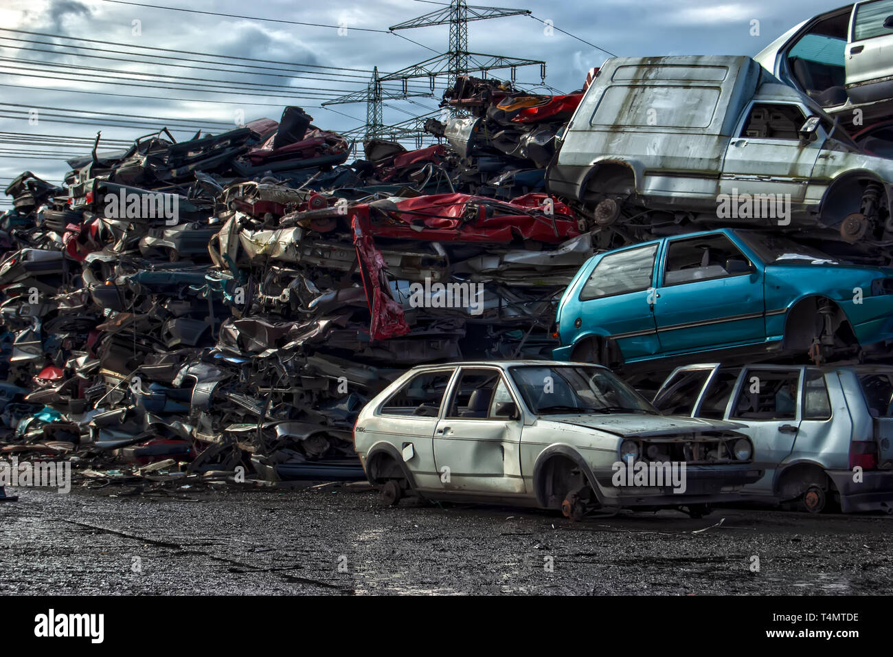 Old Metal on Scrapyard Stock Photo - Alamy