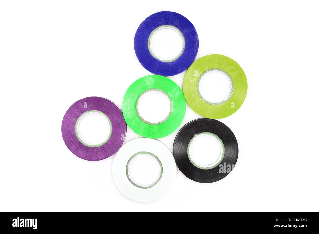 Set of sticky colorful electrical protection tape, circle pattern, good ...