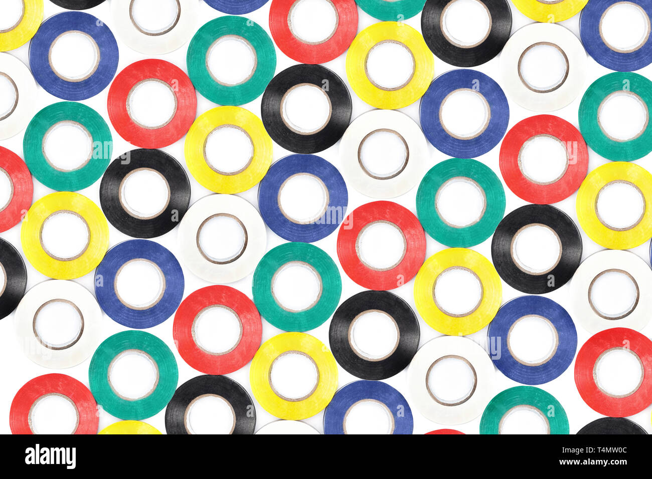 Set of sticky colorful electrical protection tape, circle pattern, good ...