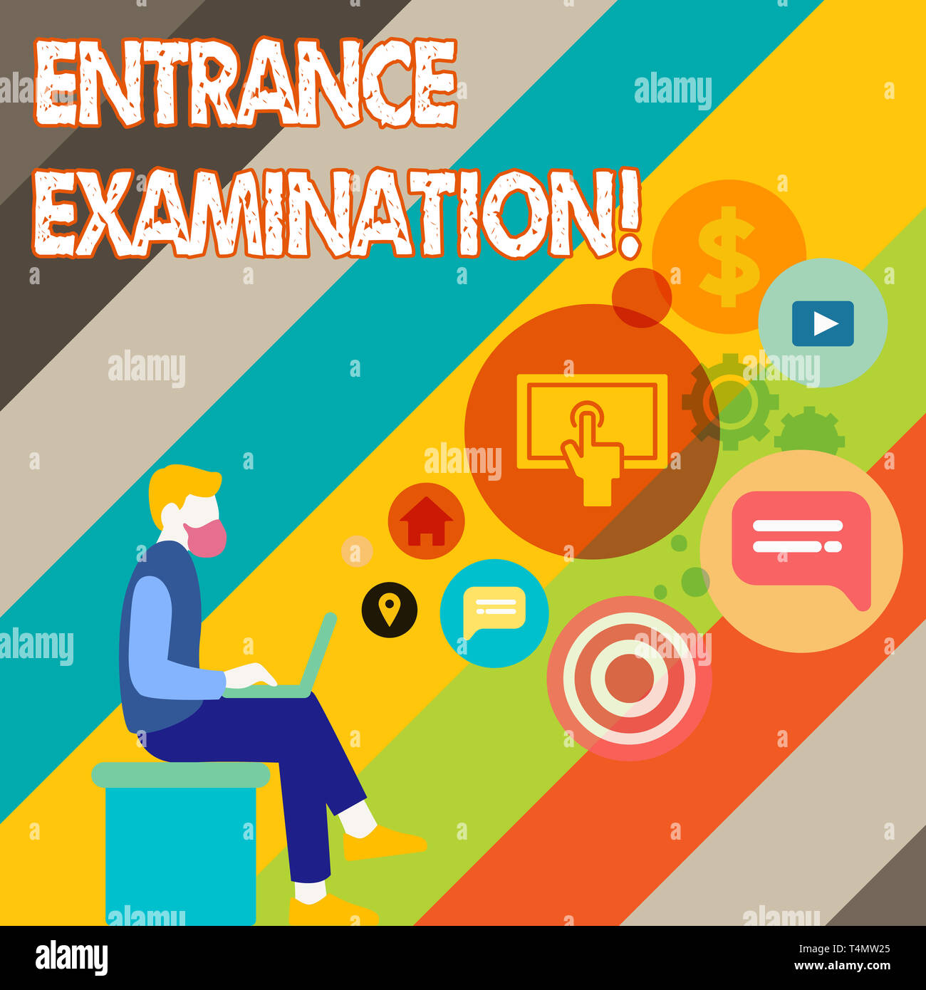 Writing note showing Entrance Examination. Business concept for an exam ...