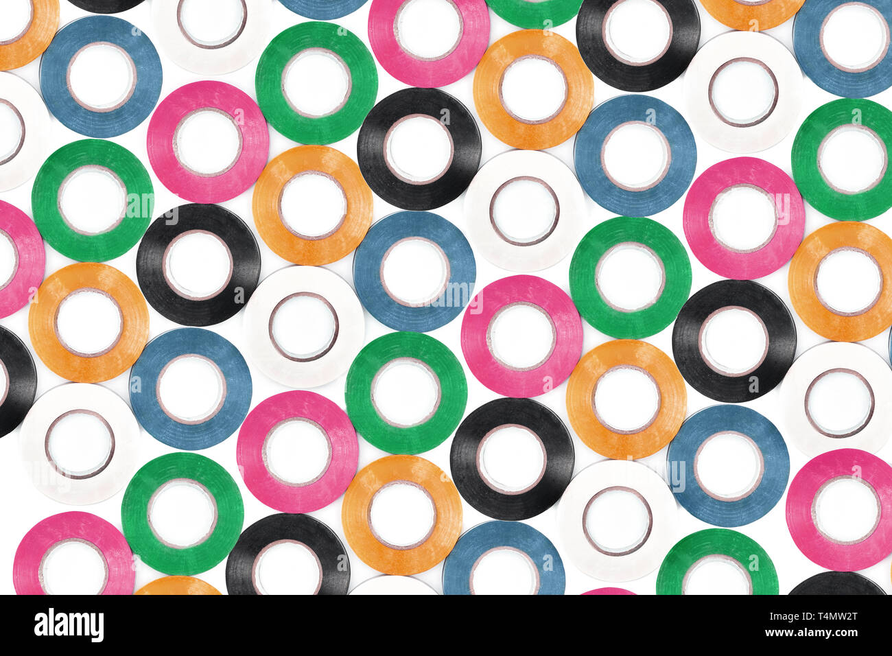 Set of sticky colorful electrical protection tape, circle pattern, good ...