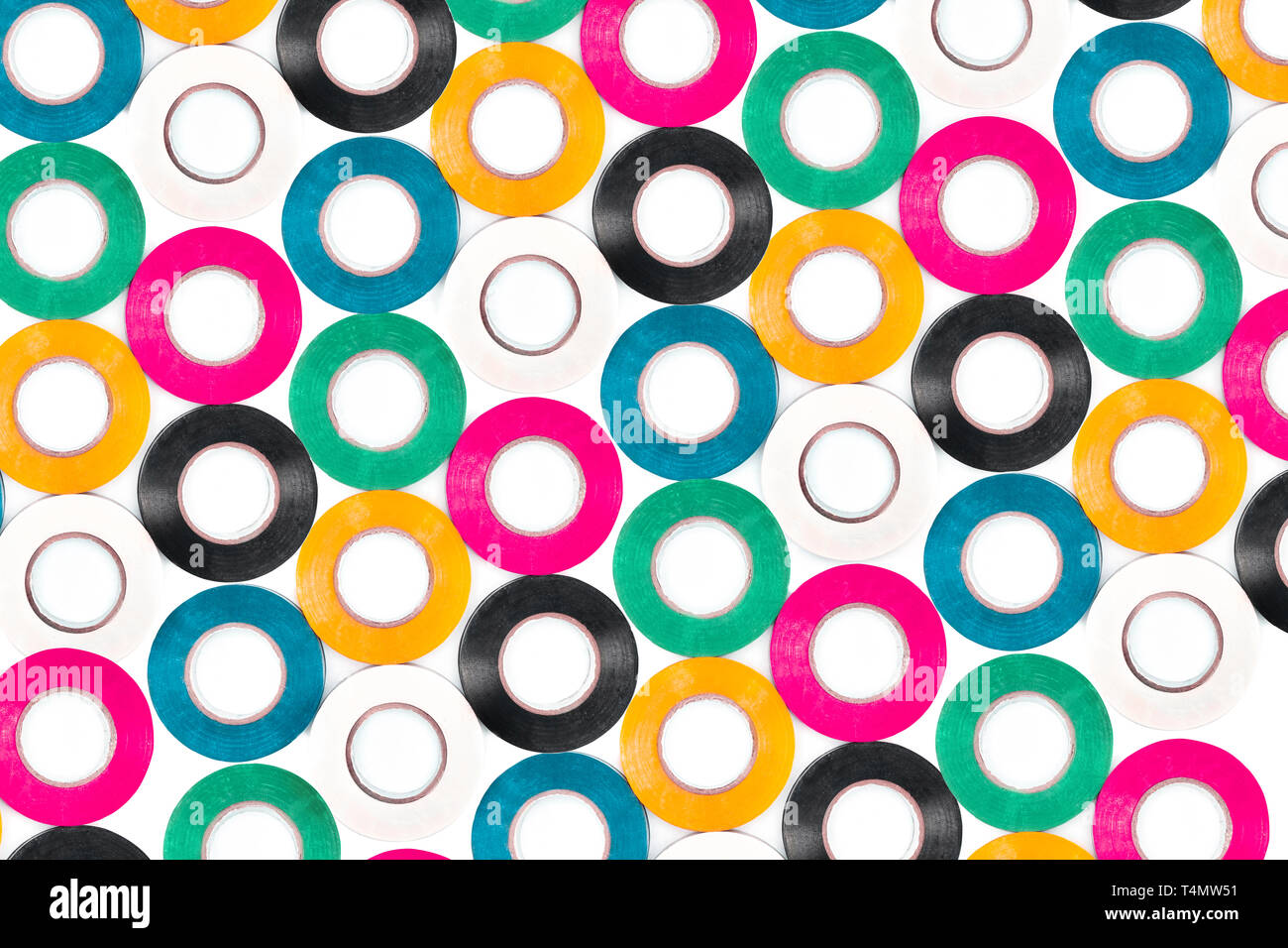 Set of sticky colorful electrical protection tape, circle pattern, good ...