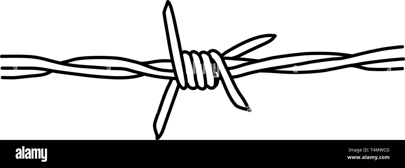 Barbed wire. Vector line illustration Stock Vector Image & Art - Alamy