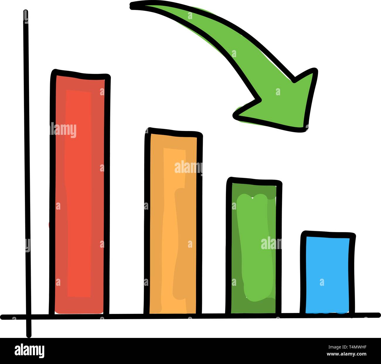 Chart down. Line doodle vector Stock Vector Image & Art - Alamy