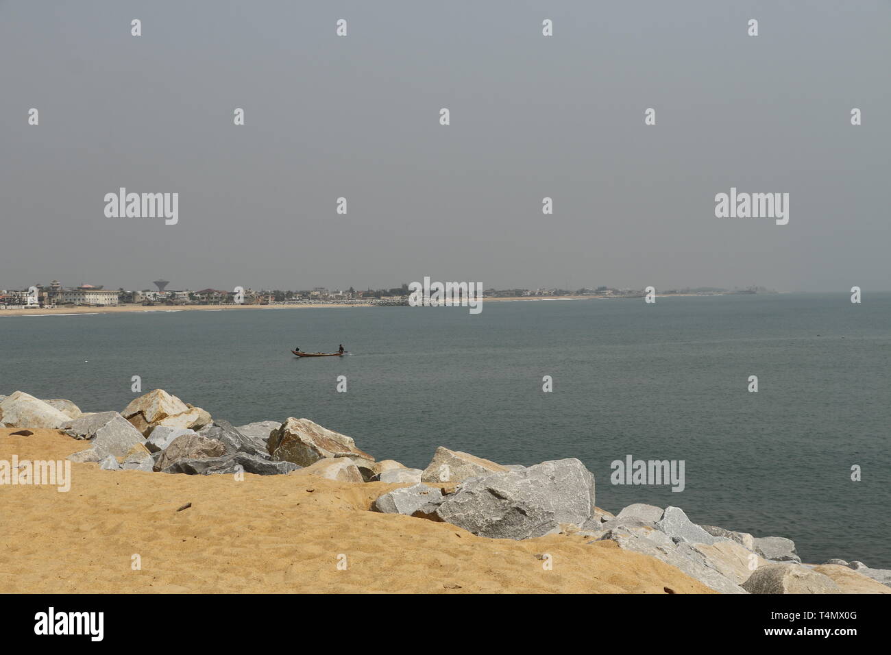 View over the ocean, beach and city of Cotonou, Benin Stock Photo - Alamy
