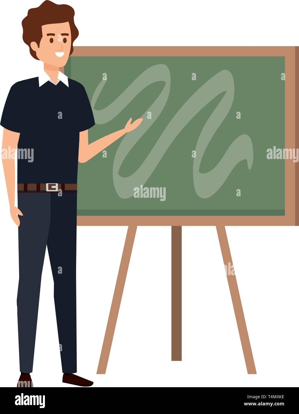 young teacher male with chalkboard character Stock Vector Image & Art ...