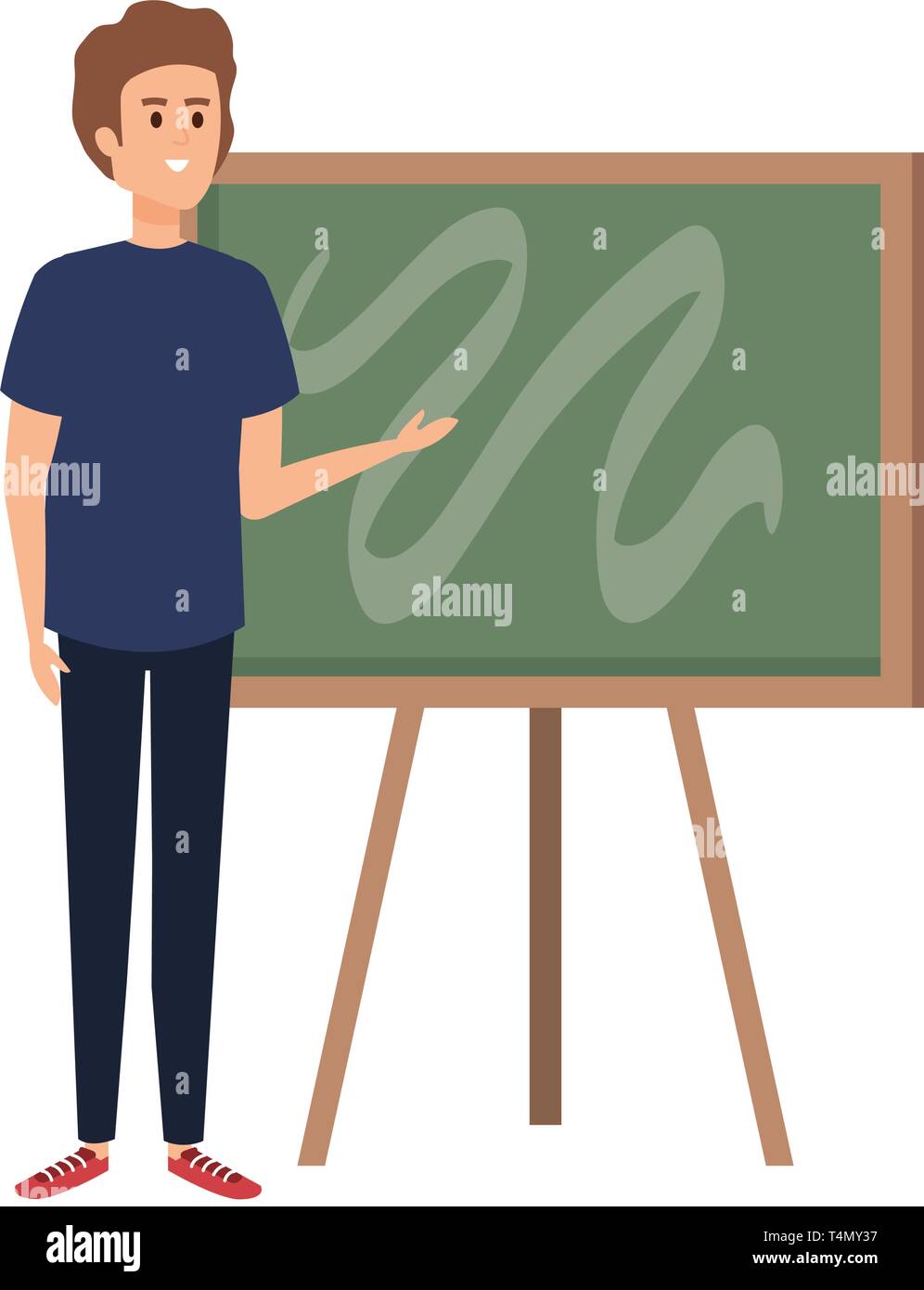 young teacher male with chalkboard character Stock Vector Image & Art ...