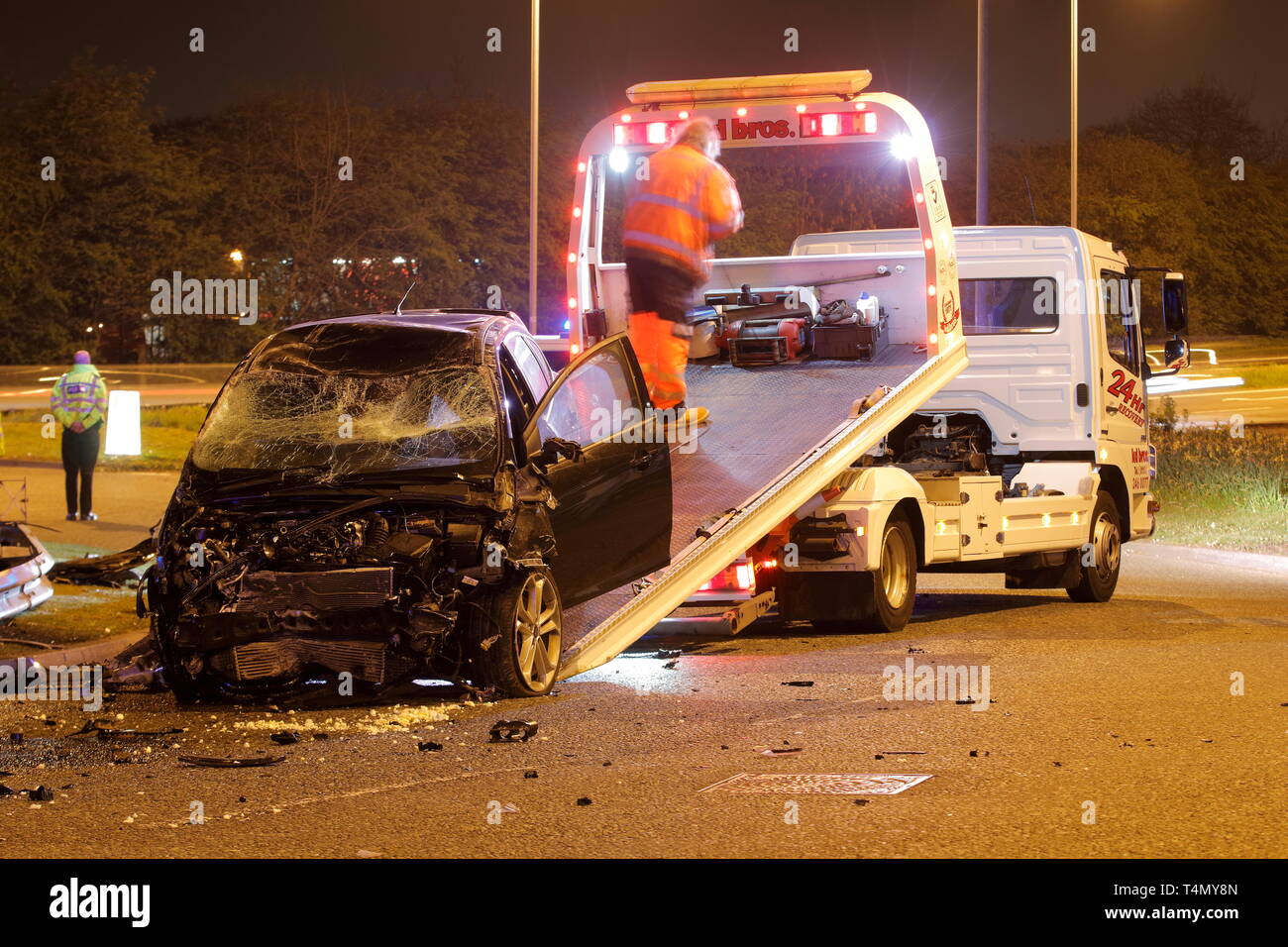 Police car recovery breakdown hi-res stock photography and images - Alamy
