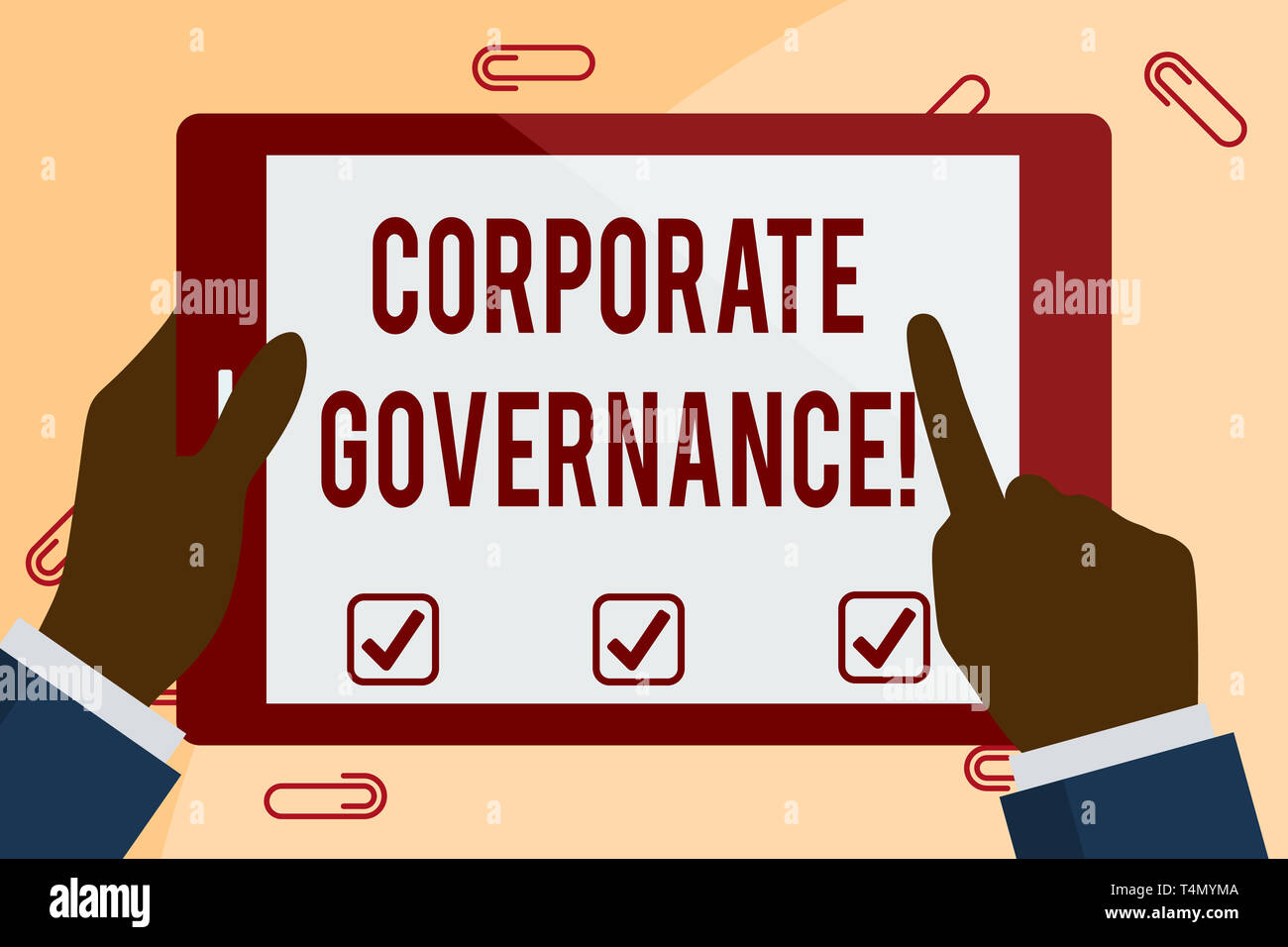 Writing note showing Corporate Governance. Business concept for system ...