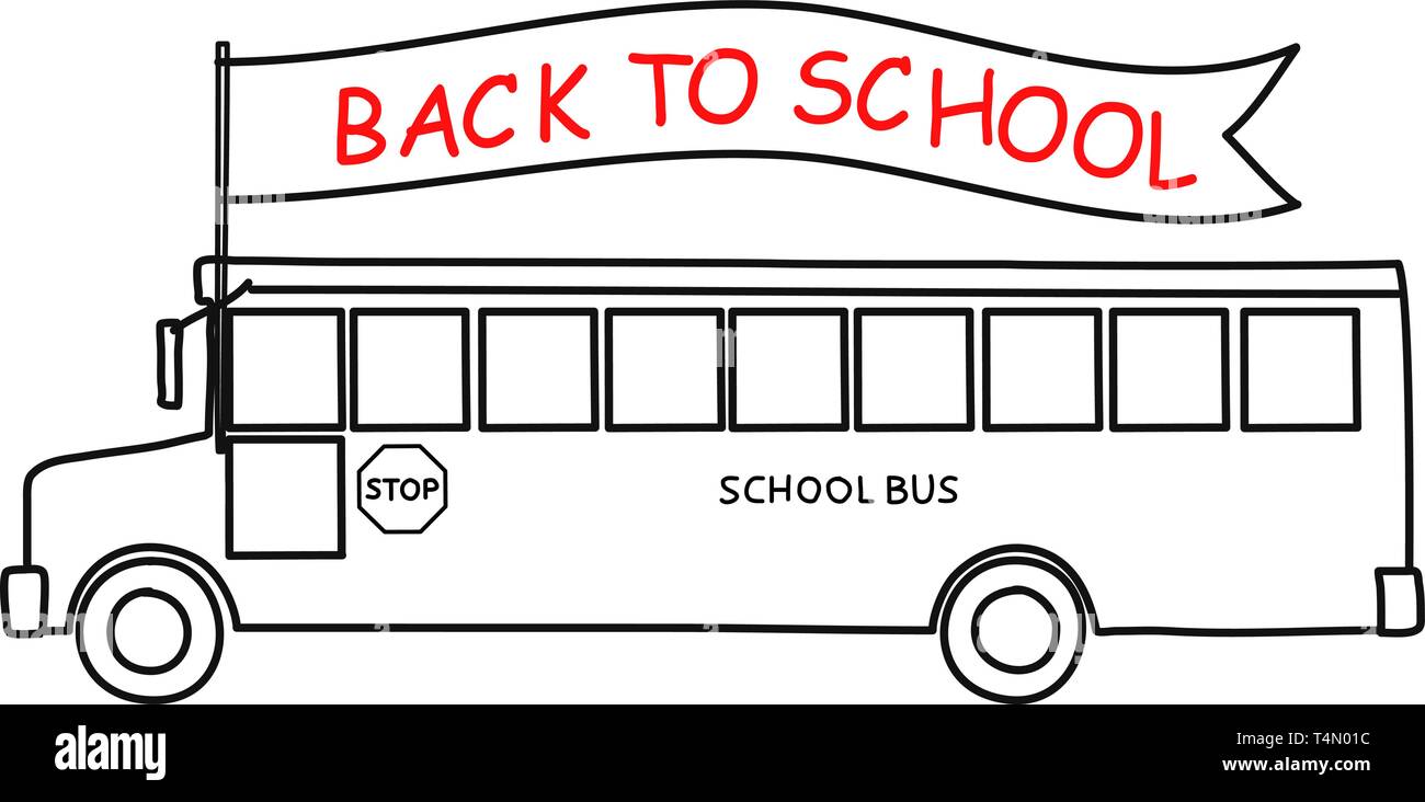 Back to School Bus with banner Stock Vector Image & Art - Alamy