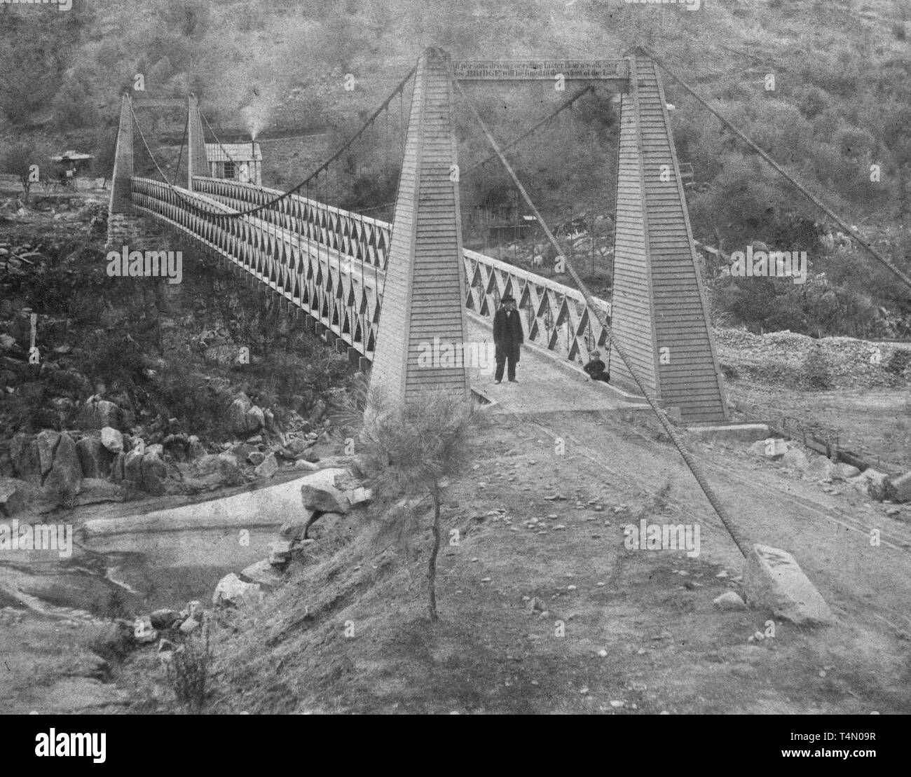 California History - Suspension Bridge at Rattlesnake Bar, American ...