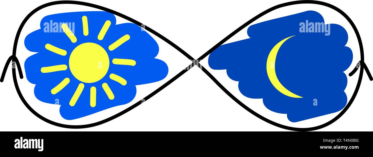 Symbol of endless day and night. Infinity Sign. Vector Stock Vector ...