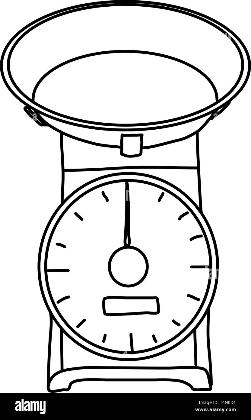 Scales single line illustration Black and White Stock Photos & Images ...