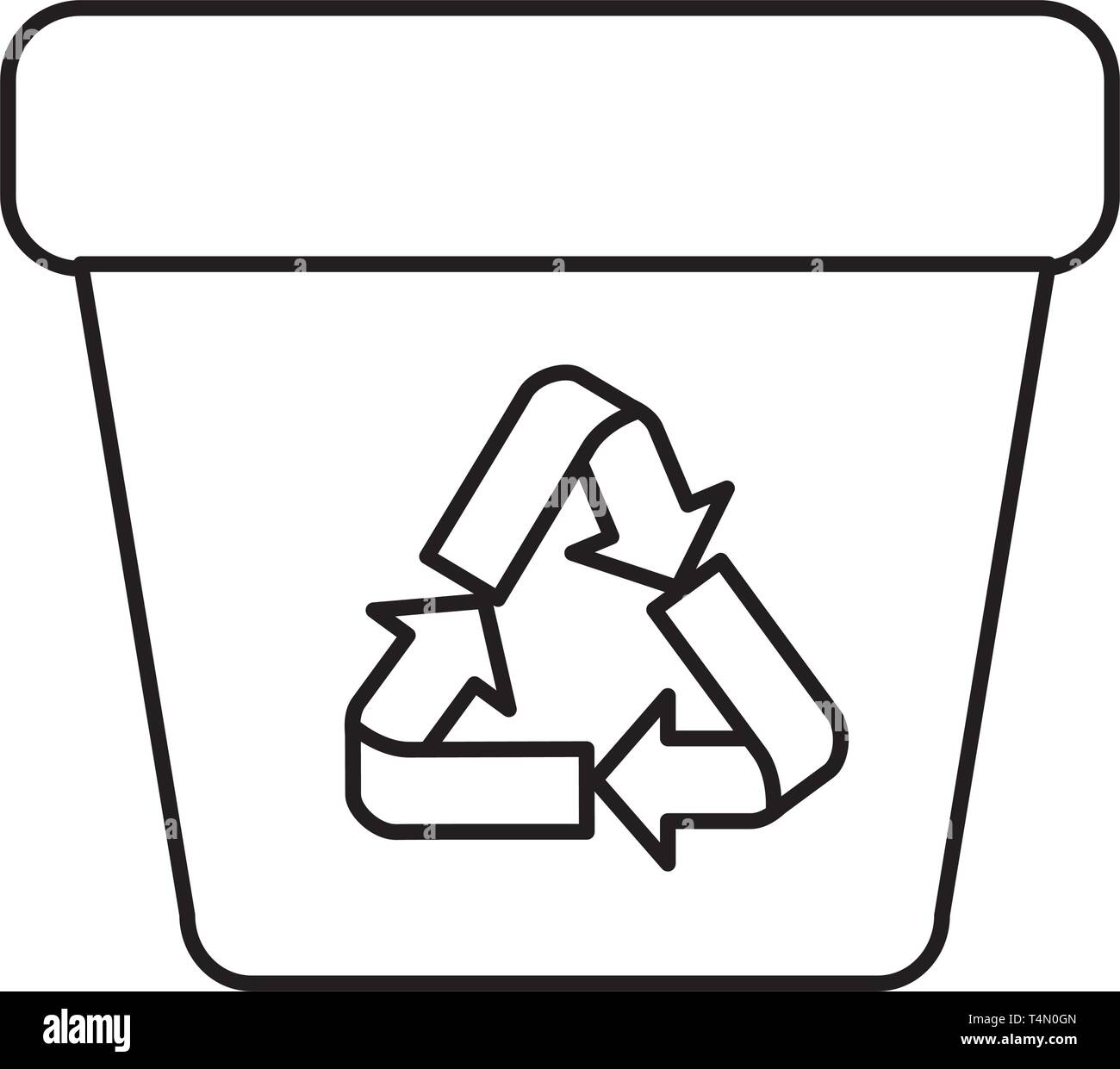 garbage pot with recycle arrows symbol Stock Vector Image & Art - Alamy