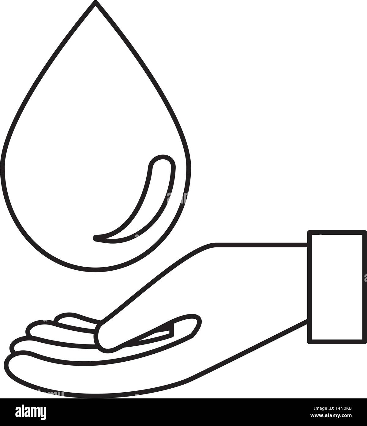 hand with water drop Stock Vector Image & Art - Alamy