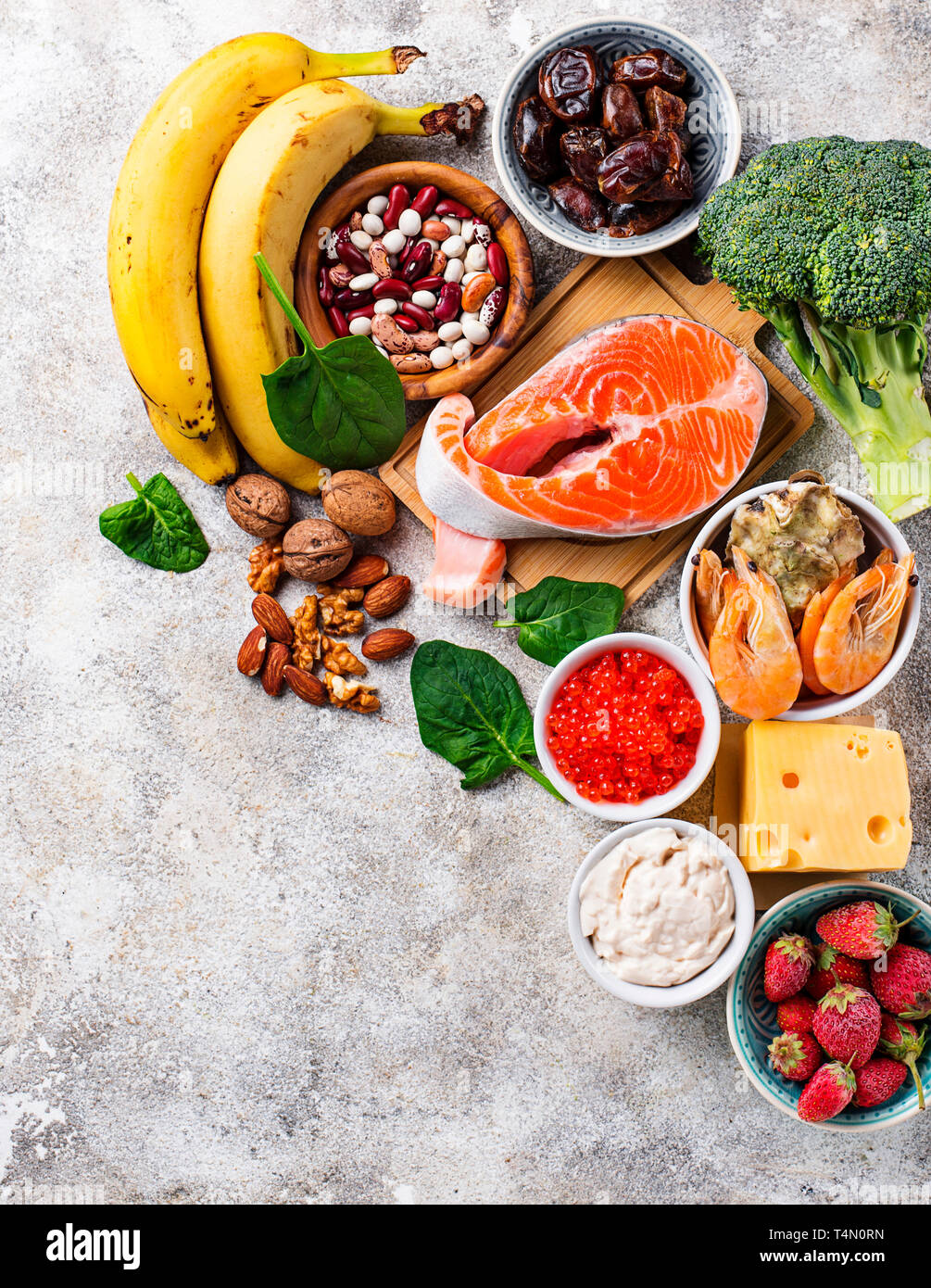 Products sources of hormone dopamine Stock Photo - Alamy