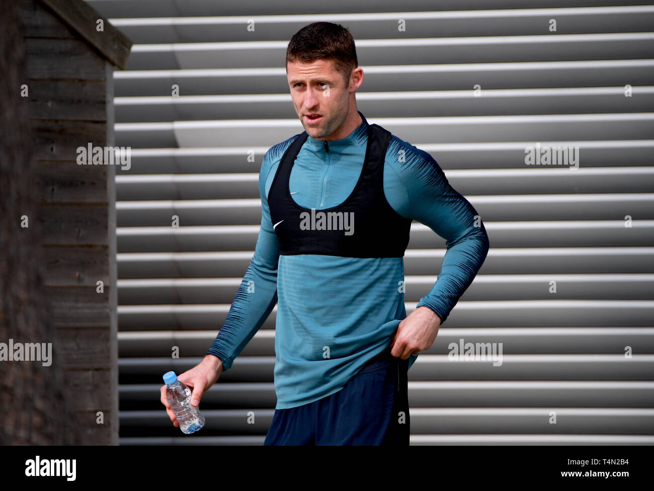 Chelsea's Gary Cahill during the training session at Cobham Training ...