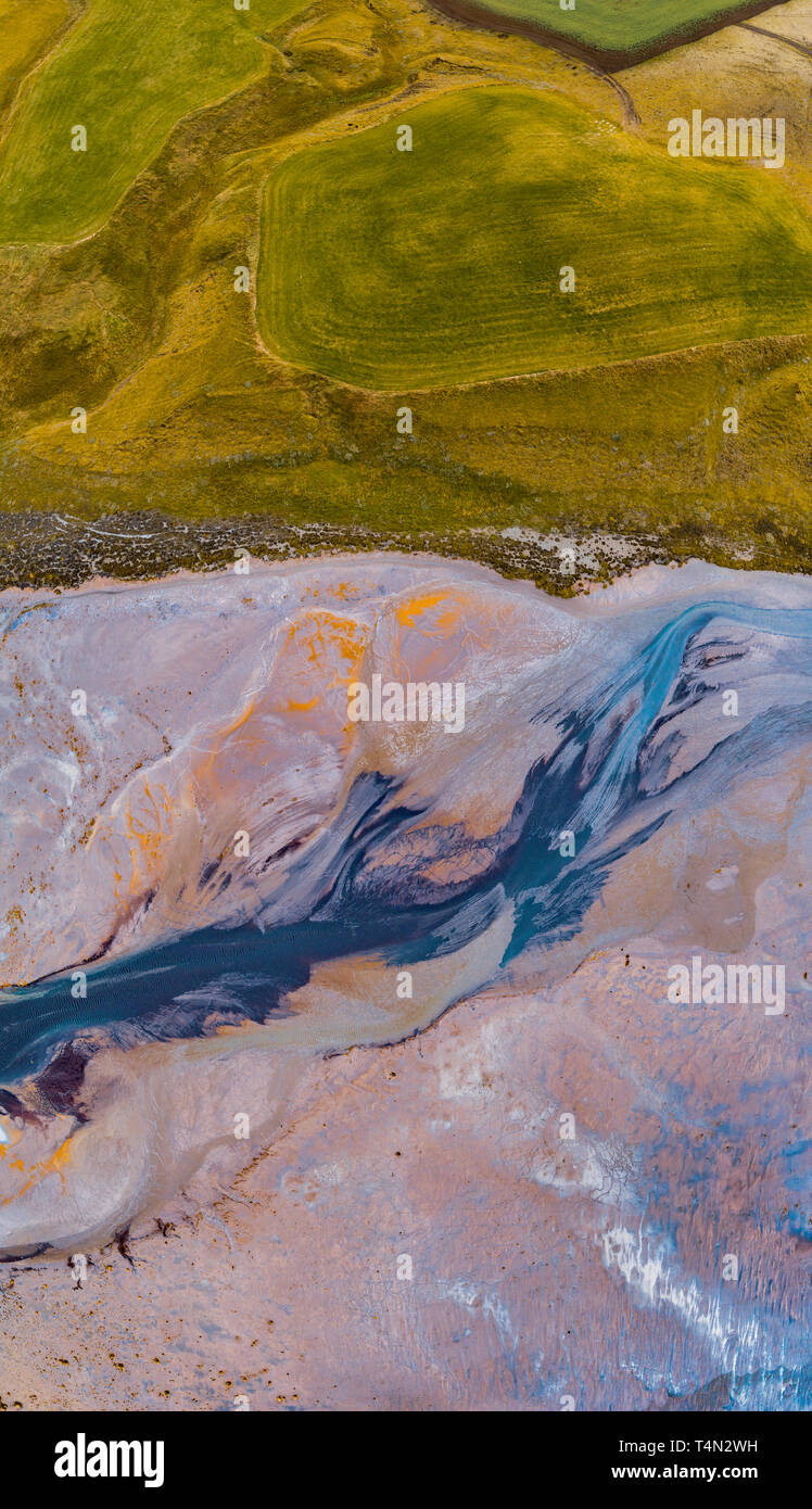 Riverbed Patterns, Skafta river, Iceland This image is shot using a ...