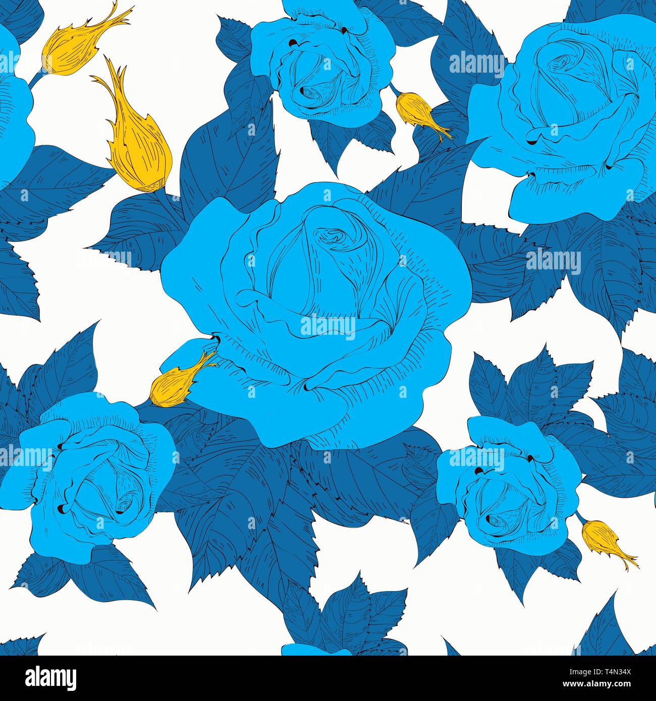 Seamless vector texture with drawing roses Stock Vector Image & Art - Alamy