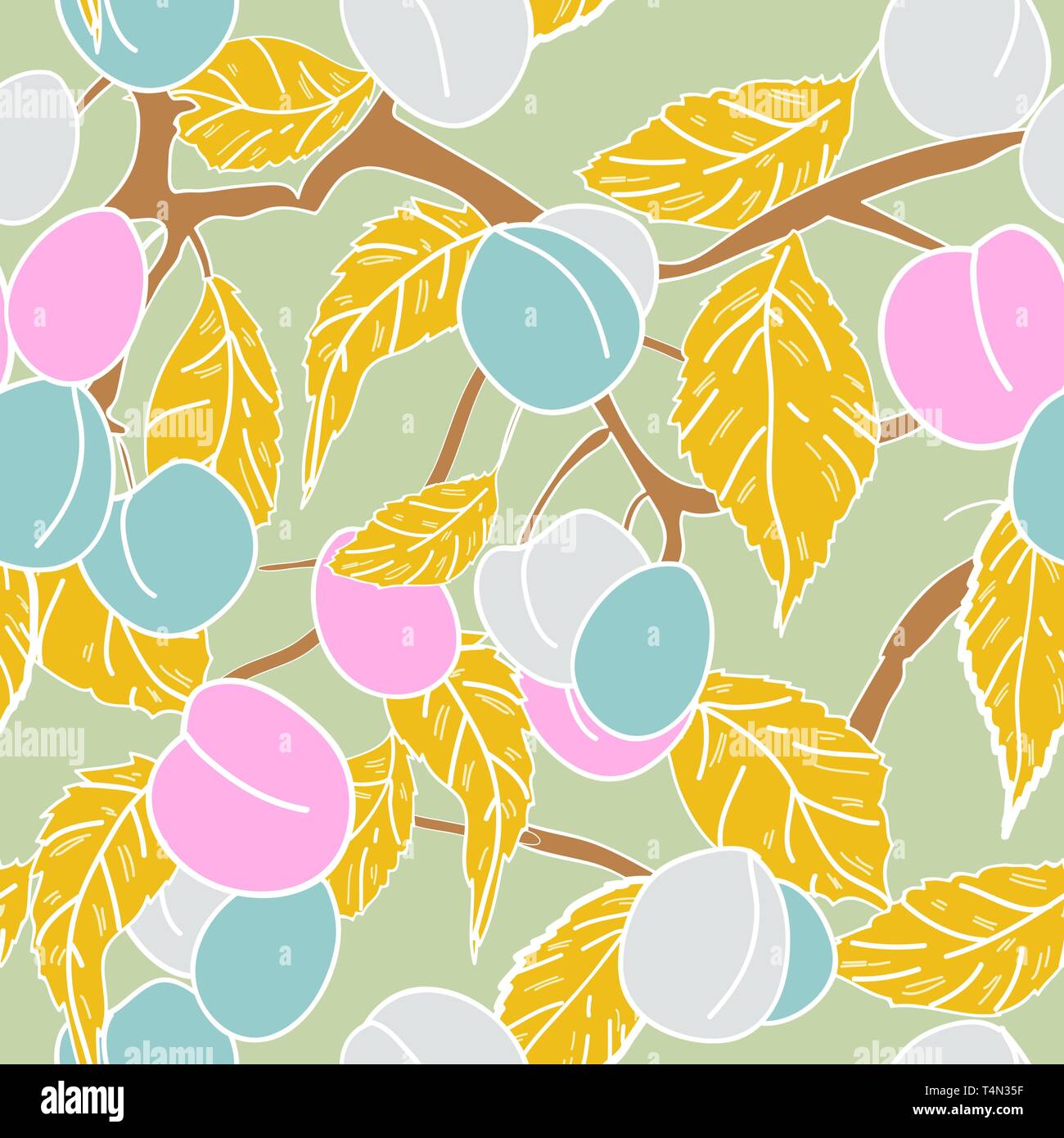 Fruit tree white paint Stock Vector Images - Alamy