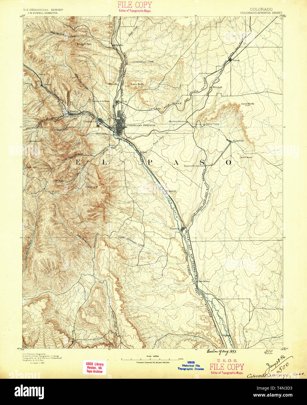 USGS TOPO Map Colorado CO Colorado Springs 232598 1893 125000 ...