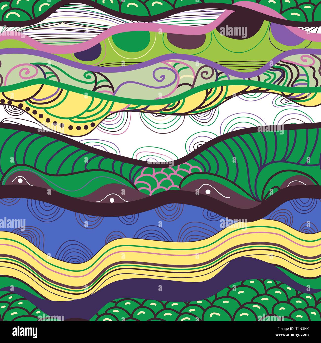 Seamless vector texture with drawing original waves Stock Vector Image ...