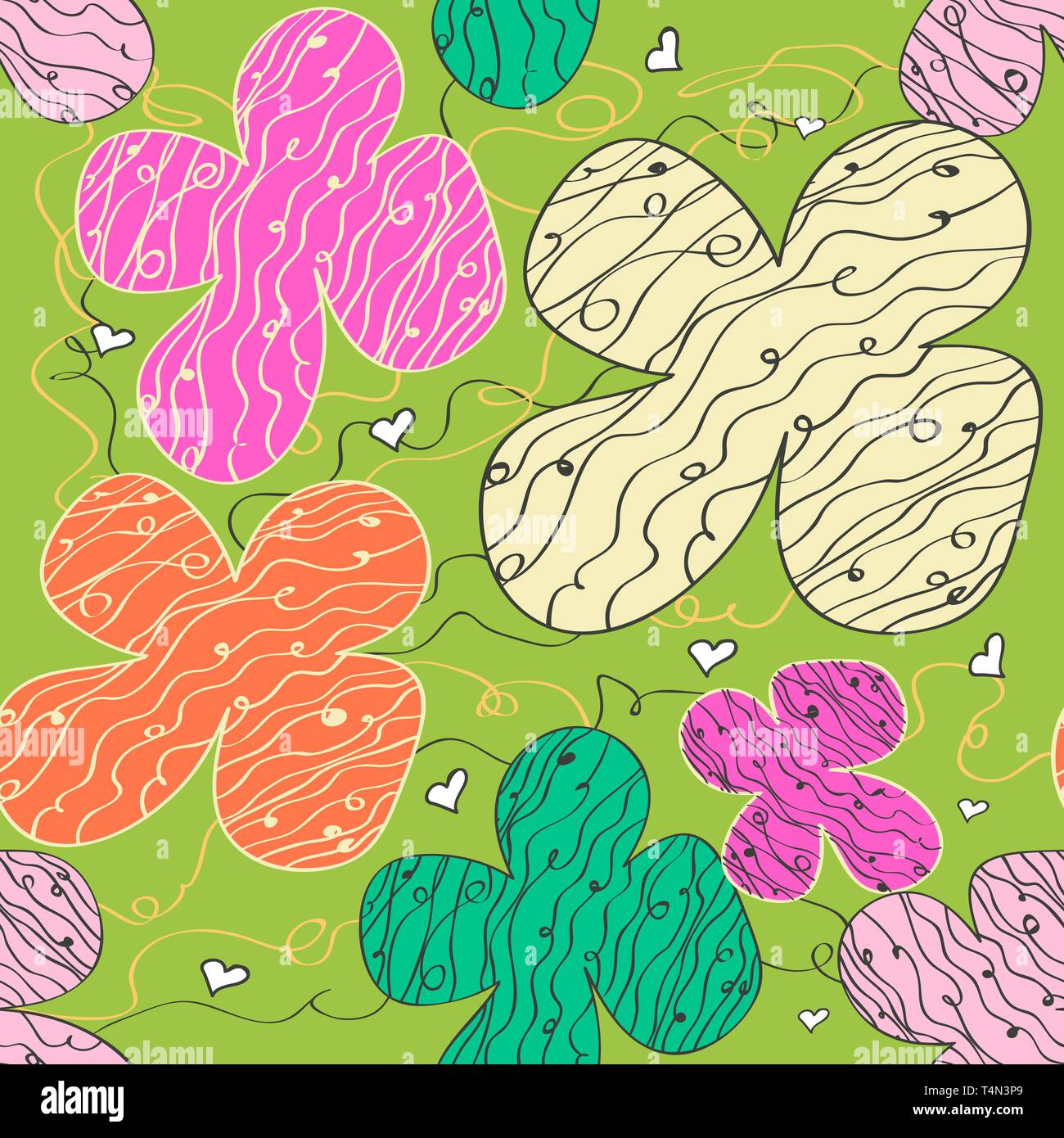 Seamless vector texture with drawing flowers Stock Vector Image & Art ...