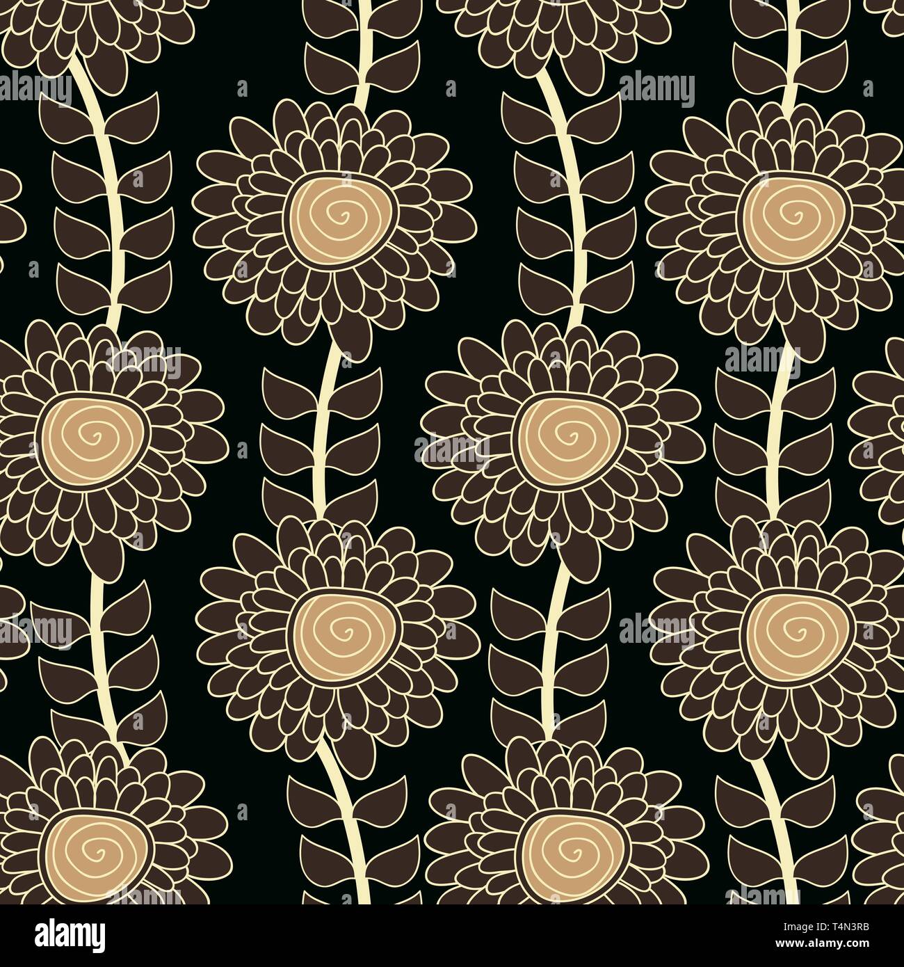 Seamless vector texture with drawing flowers Stock Vector Image & Art ...