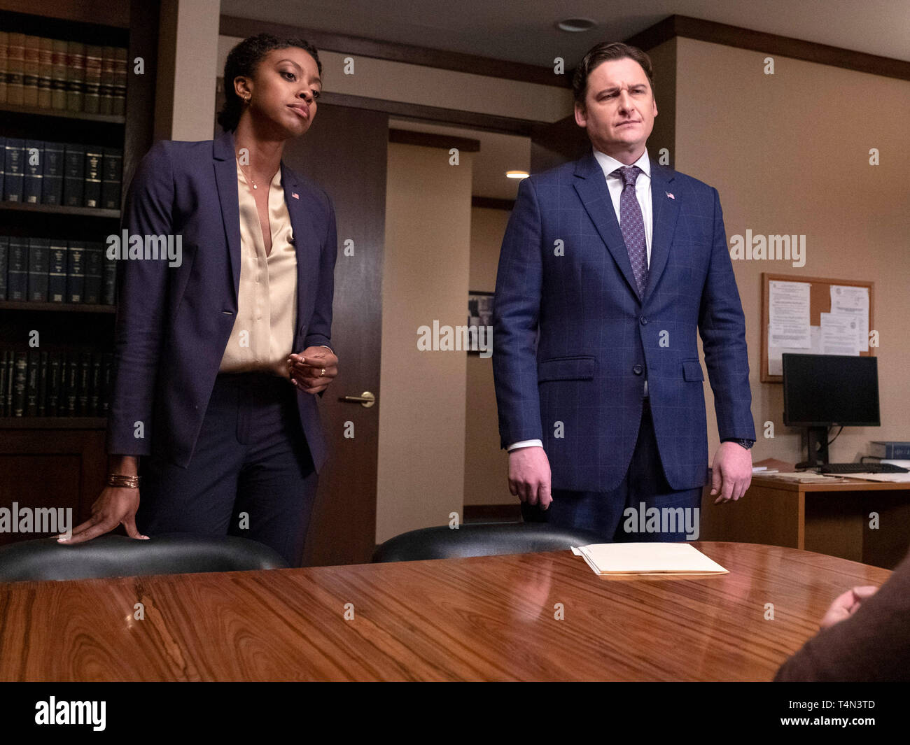 BILLIONS, from left: Condola Rashad, Toby Leonard Moore, 'A Proper Sendoff', (Season 4, Episode ...