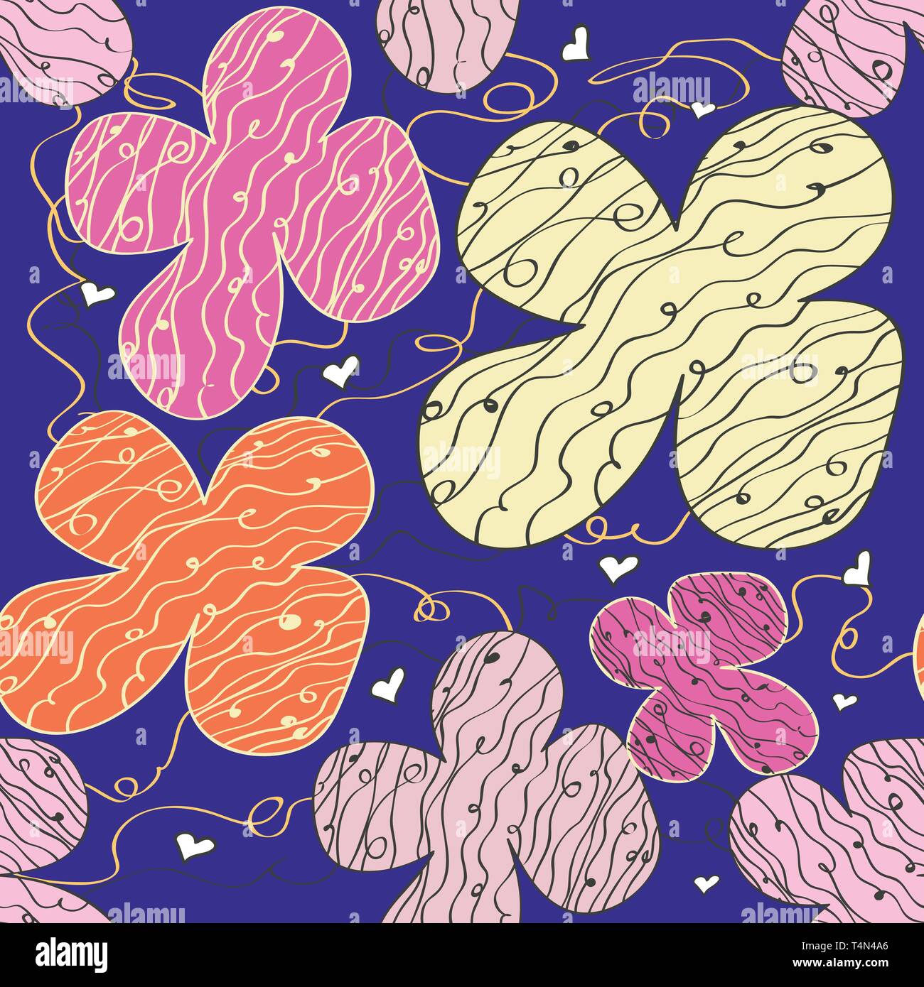 Seamless vector texture with drawing flowers Stock Vector Image & Art ...