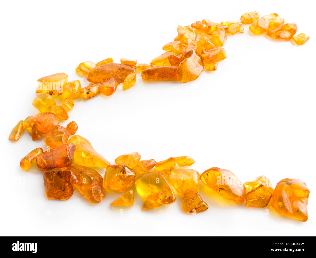 Amber - heart shaped frame isolated on white background with copy space ...